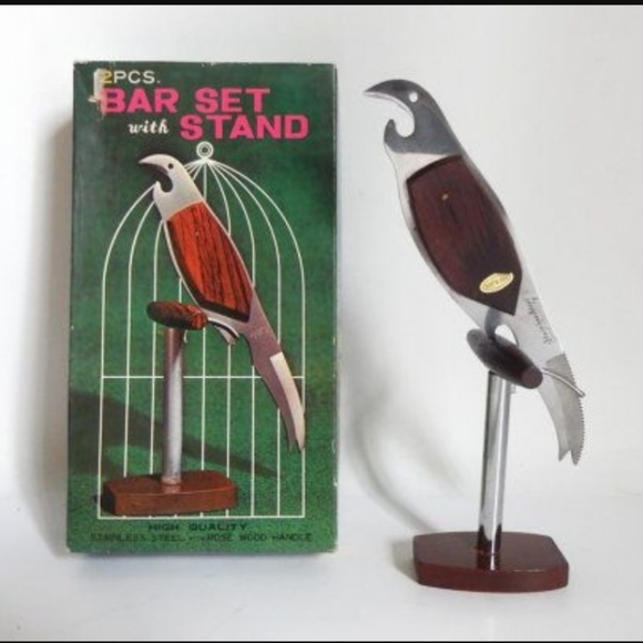 Dining | Vintage Bird Bar Set With Stand | Poshmark